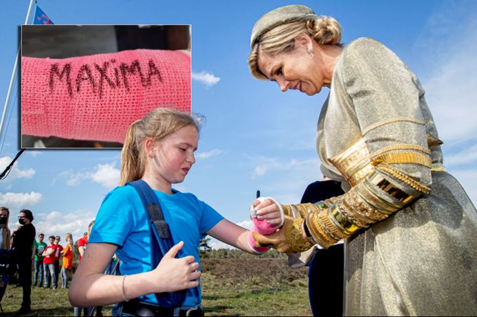 Koningin Máxima die op je gips schrijft, Marilynn (12) uit Elspeet ...