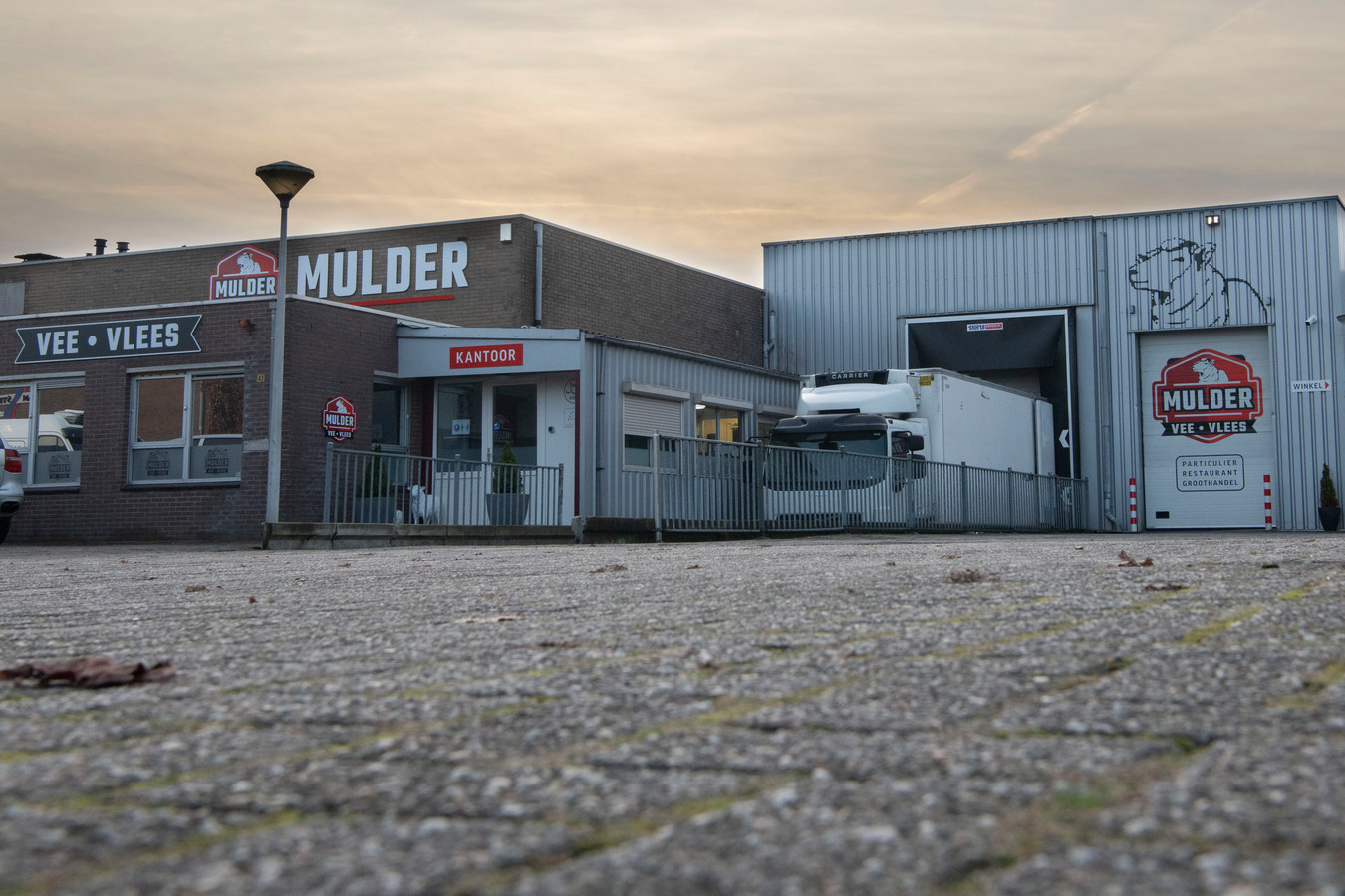 Geiten levend villen en ontlasting op consumptievlees, slachterij ...