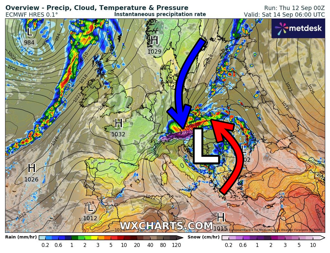 Van extreme regen tot 2 meter sneeuw: code rood in 6 Europese landen ...