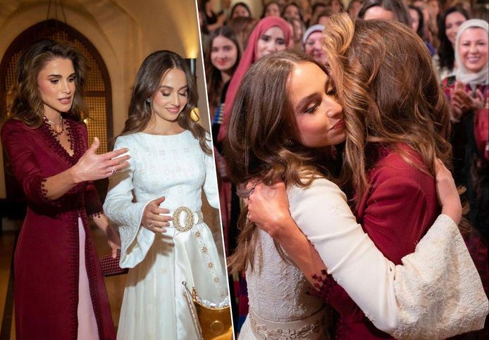 “Zo veel liefde in één ruimte”: Jordaanse koningin Rania telt met groot feest af naar huwelijk ...