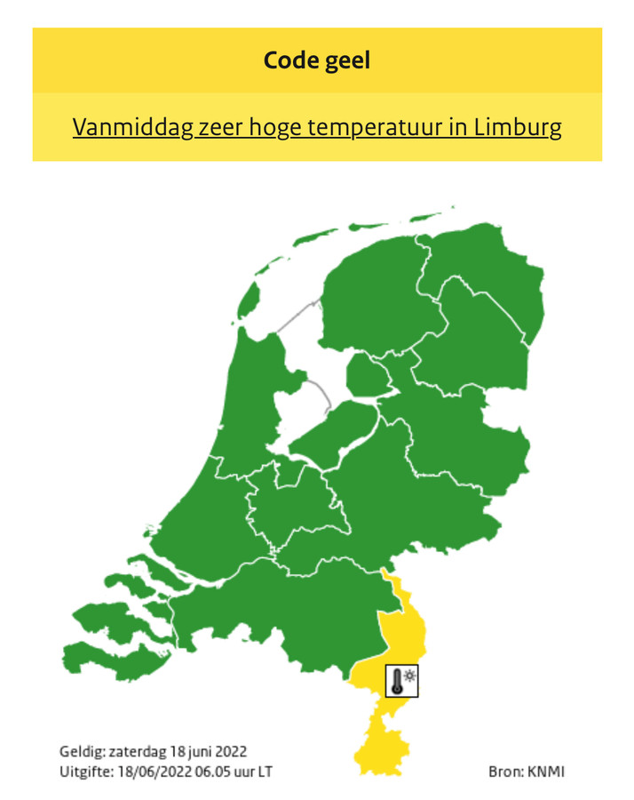 KNMI: Code geel voor Limburg vanwege hitte | Foto | destentor.nl