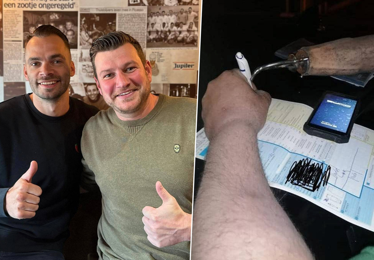 “Sorry trainer, een tractorbestuurder met een haak als hand heeft me ...