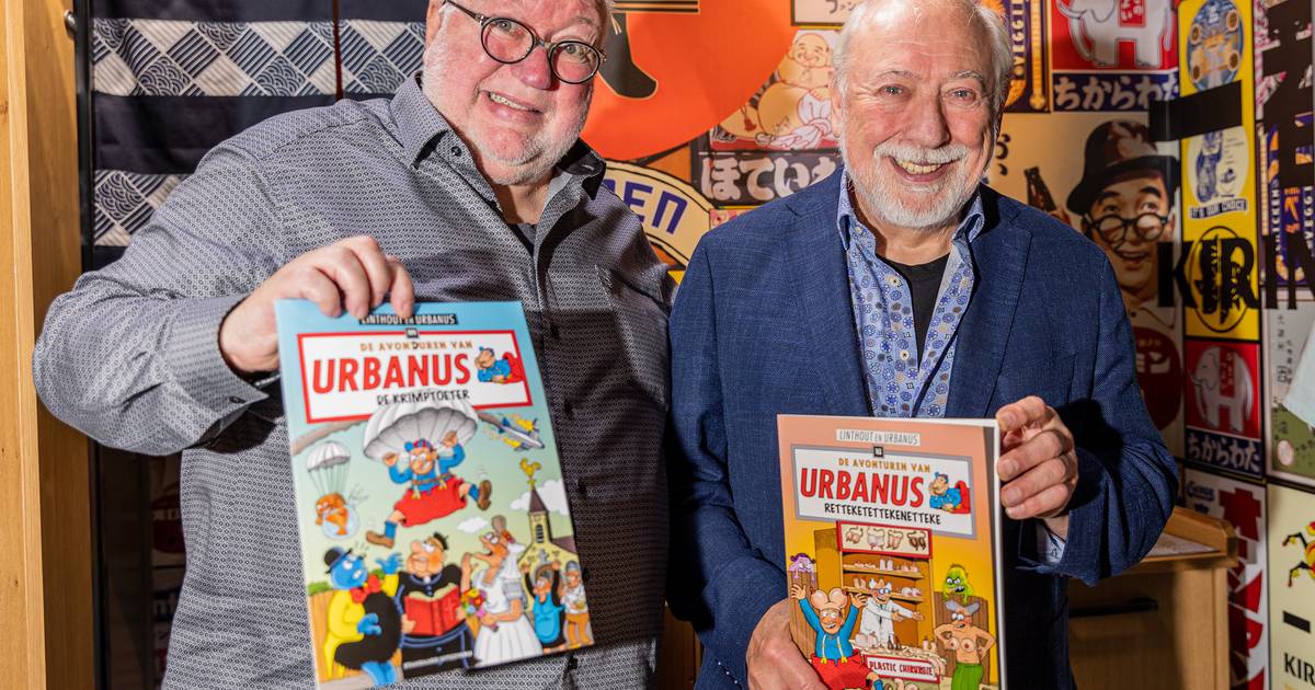 Urbanus-tekenaar Willy Linthout en rechterhand Ann Smet signeren in ...