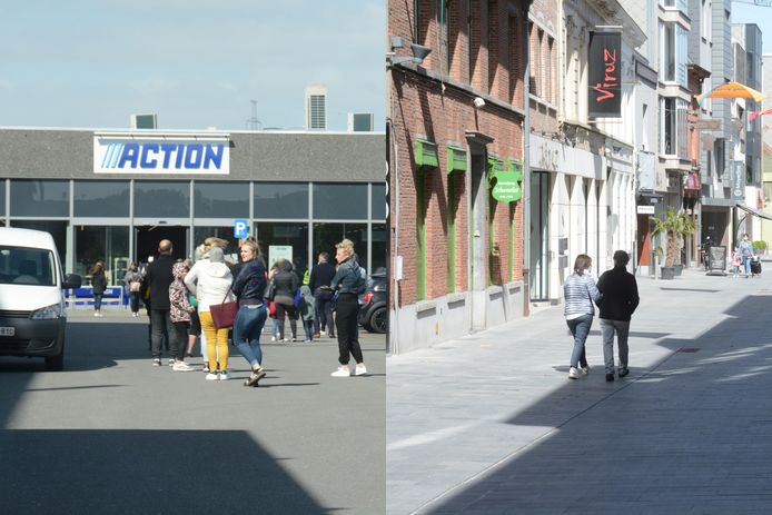 Amper volk in winkelcentrum, aanschuiven bij Action | Beveren | hln.be