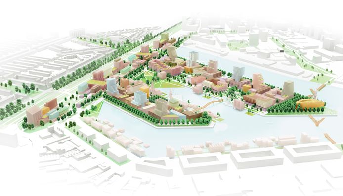 Op deze bekende plek in Rotterdam komt een compleet nieuwe wijk ...