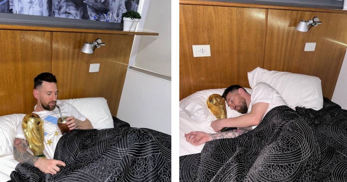 Liefde op eerste gezicht: Lionel Messi slaapt met wereldbeker | WK ...