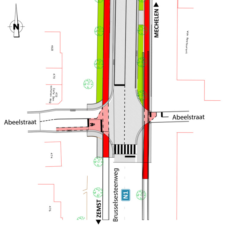 AWV beveiligt kruispunt Brusselsesteenweg met verkeerslichten | Foto | hln.be