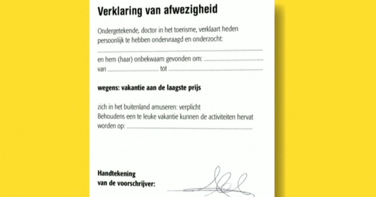 Neckermann stopt actie met 'ludiek bedoeld' ziektebriefje | Reizen | hln.be