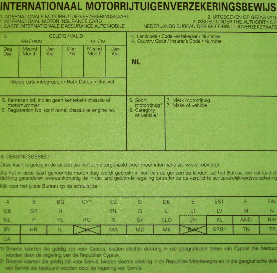 Waarom heet het verzekeringsbewijs nog groene kaart? | Foto | AD.nl