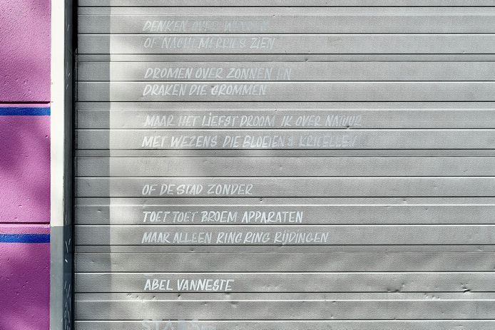 Gedicht Junior Stadsdichter Abel Vanneste letterlijk in de verf gezet ...