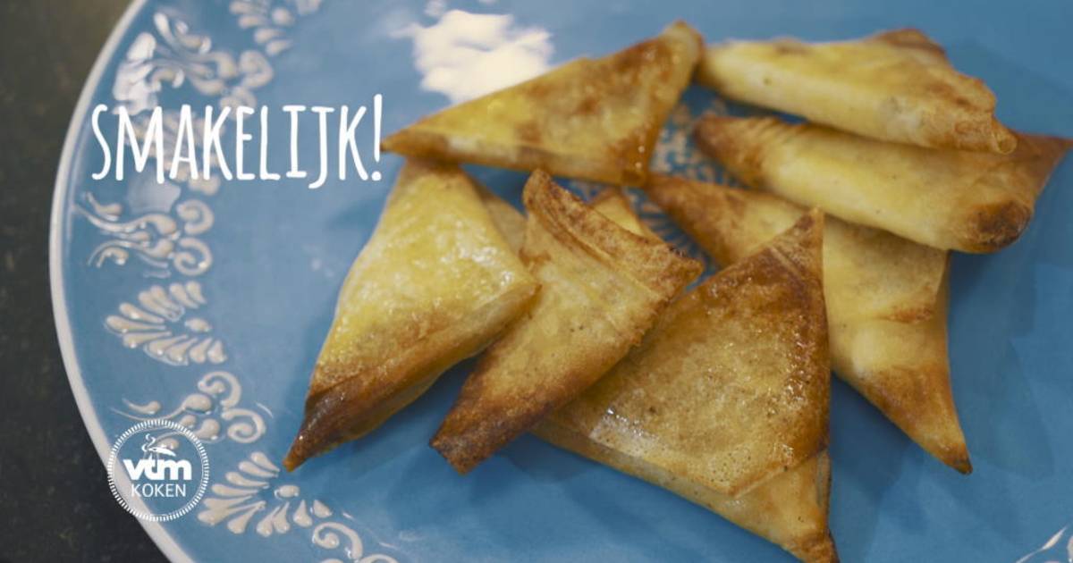 Last-minute hapje: krokante driehoekjes van brickdeeg, walnoot en ...