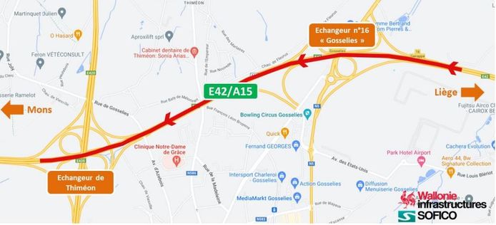 En plus de la E420/A54, une autre autoroute de la région de Charleroi ...