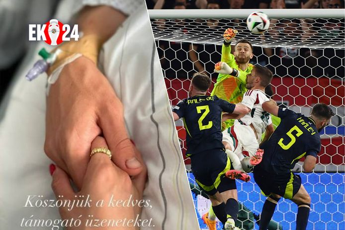 Een duim de lucht in: Hongaarse spits Varga krijgt na akelige botsing ...