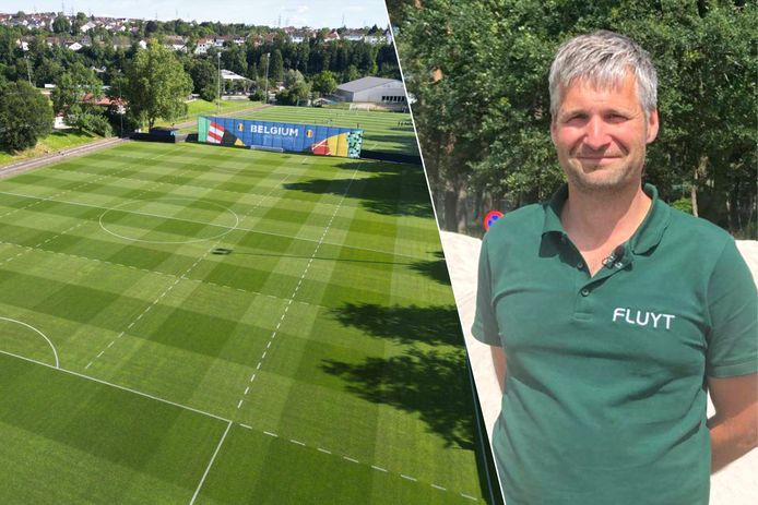 Wim uit Tielt-Winge legt grasmat aan waar onze Duivels in Duitsland op ...