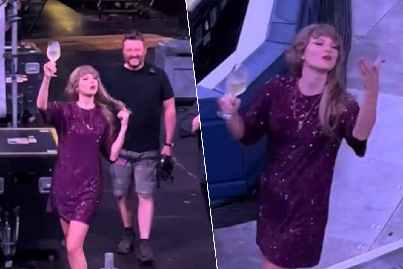 KIJK. Taylor Swift viert einde van eerste deel Eras Tour met wijntje ...