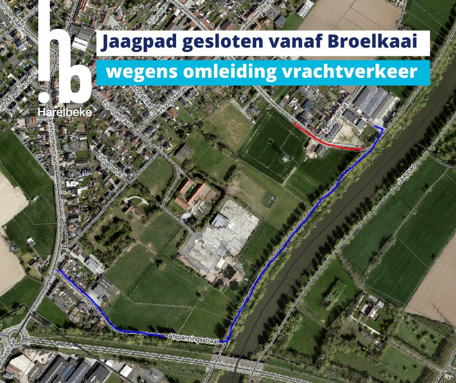 Jaagpad afgesloten in eerste fase van werken in de Kervijnstraat | Foto ...