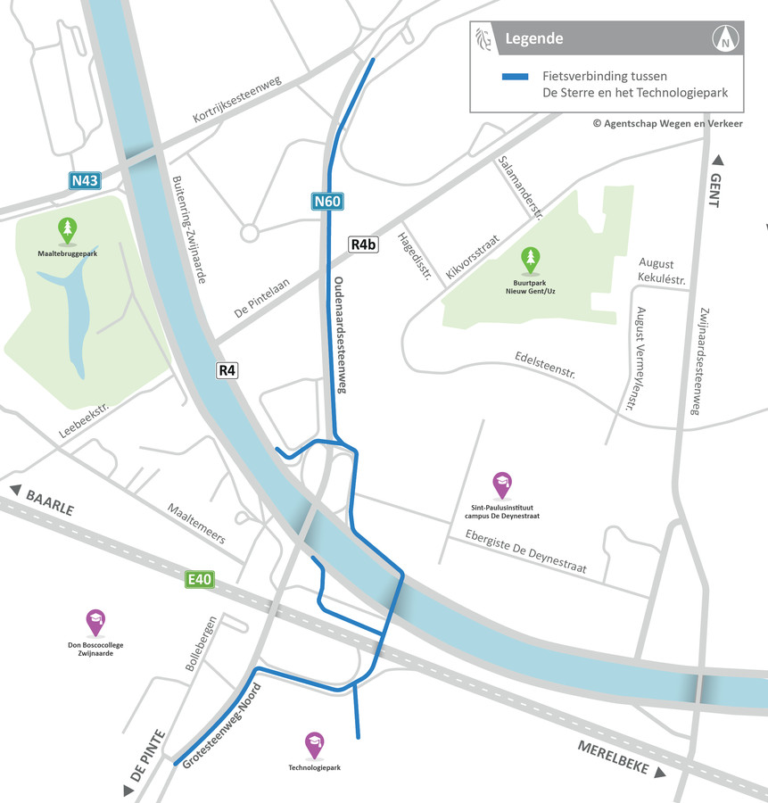 Zo moet de nieuwe fietsbrug over E40 en R4 in Zwijnaarde eruitzien ...