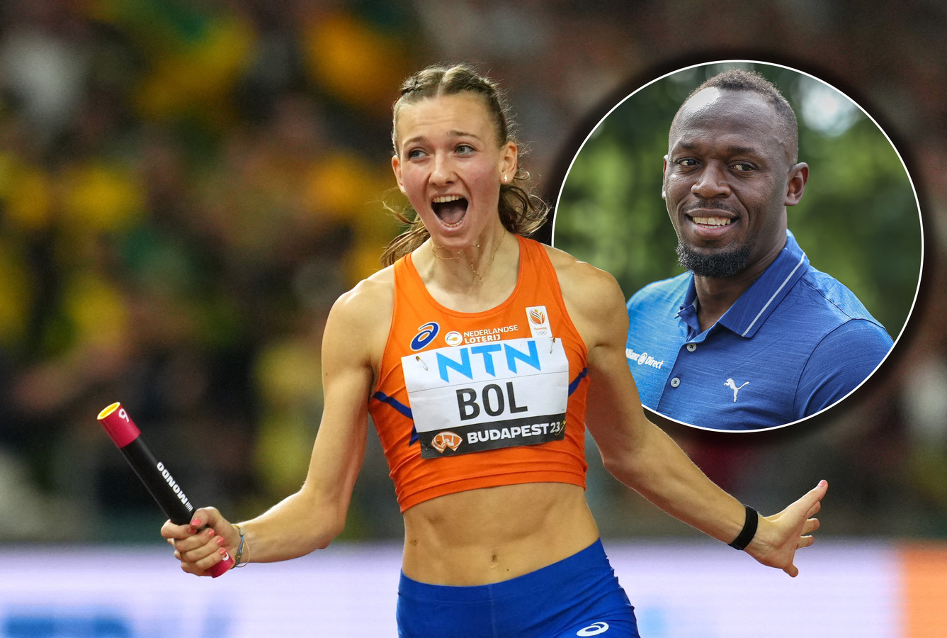 Femke Bol kreeg na tweede gouden WK-plak appje van Usain Bolt: ‘Wow ...