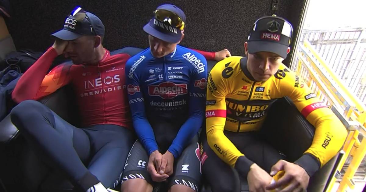 KIJK. Dé video die over de tongen gaat: Van der Poel, Van Aert en Ganna zorgen voor opvallend ...