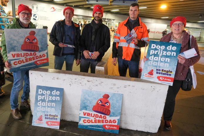 PVDA voert actie op Brussels Airport tegen hoge energieprijzen: “Lonen ...