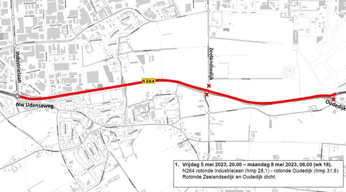 N264 richting A50 gaat een heel weekeinde dicht | Land van Cuijk ...