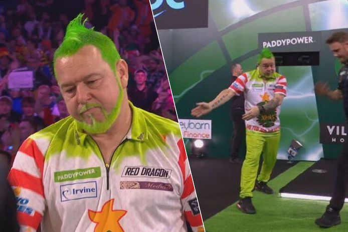 KIJK. Tweevoudig wereldkampioen Peter Wright, die geplaagd werd door ...