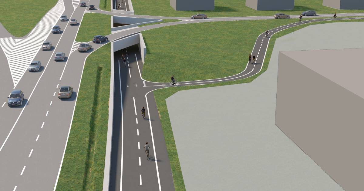 Kruispunt Montenakenweg en Haspengouwlaan is vernieuwd met conflictvrije verkeerslichten en ...