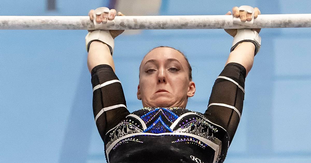 Tisha Volleman worstelt met brug en ranselt balk tijdens zware ...