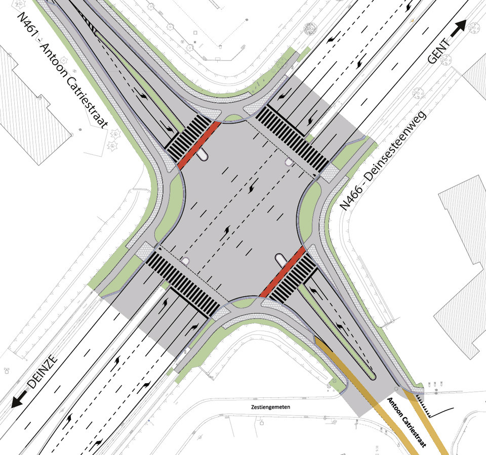 Drie maanden wegenwerken aan belangrijk kruispunt in Drongen: “Wagens komen tijdelijk op één ...
