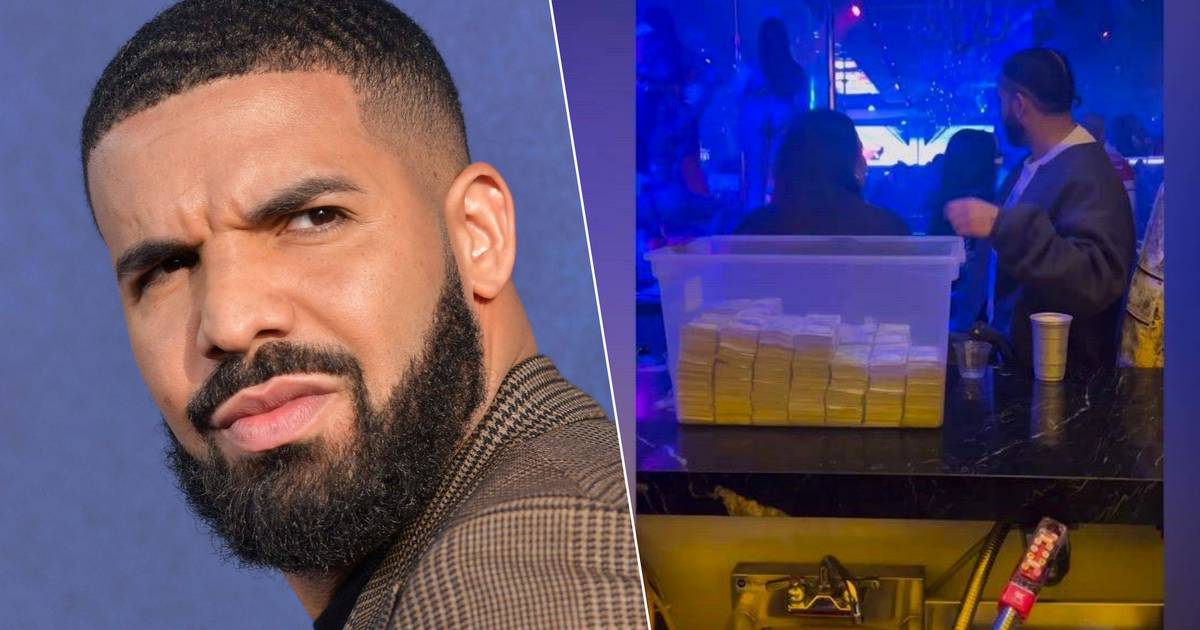 Drake neemt 250.000 dollar mee naar stripclub... in een Tupperware-doos ...