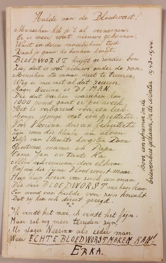 Utrecht in 1943: 'Hulde aan de bloedworst' | Utrecht | AD.nl