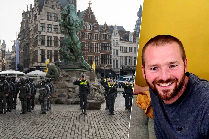 Antwerpse politie houdt minuut stilte voor doodgeschoten agent Jonathan ...