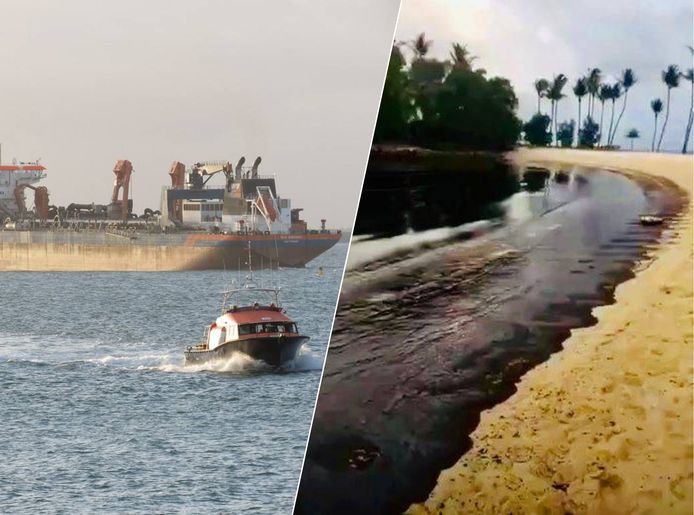 Stranden in Singapore kleuren pikzwart na ongeluk met Nederlands schip Vox Maxima | Buitenland ...