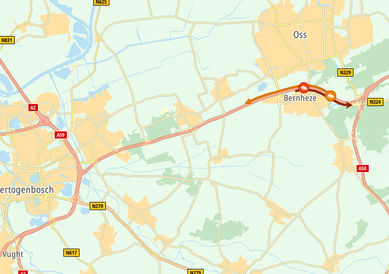 A59 vanaf knooppunt Paalgraven Oss weer open na ongeval met twee auto's en een vrachtwagen ...