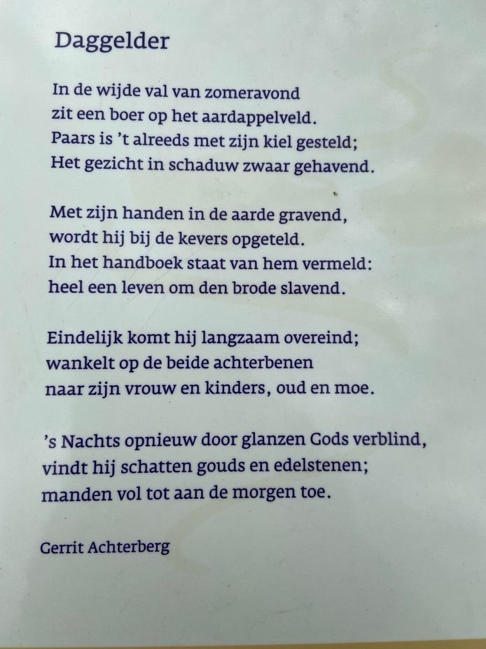Gedichten van Gerrit Achterberg vernieuwd op klompenpad van Wijk bij ...