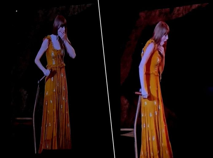 Taylor Swift slikt per ongeluk insect in tijdens optreden: “Mmm ...