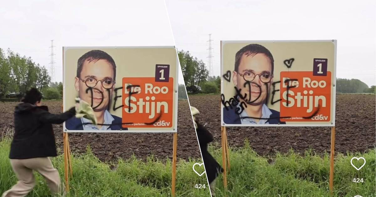 Ook Stijn De Roo (CD&V) ziet verkiezingsborden beklad worden: “Maar ...
