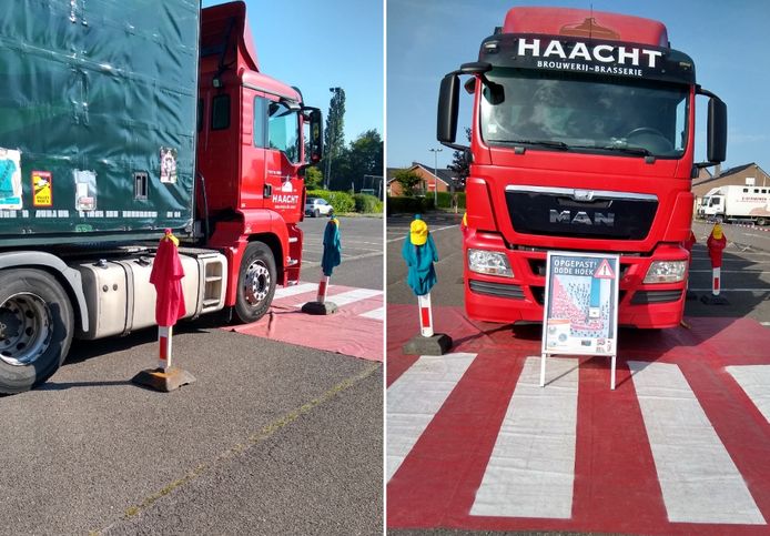 Leerlingen ondervinden gevaren dode hoek tijdens verkeersles ...