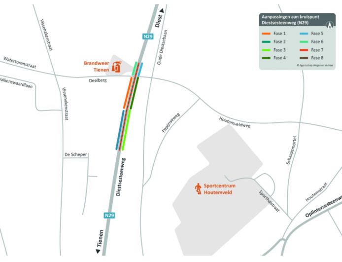 Werken aan kruispunt Diestsesteenweg (N29) met Deelberg starten maandag | Tienen | hln.be