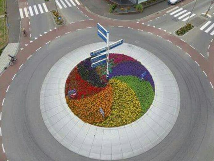 Groesbeek van boven: kleurrijke rotonde bij de Zuidmolen | Nijmegen e.o ...