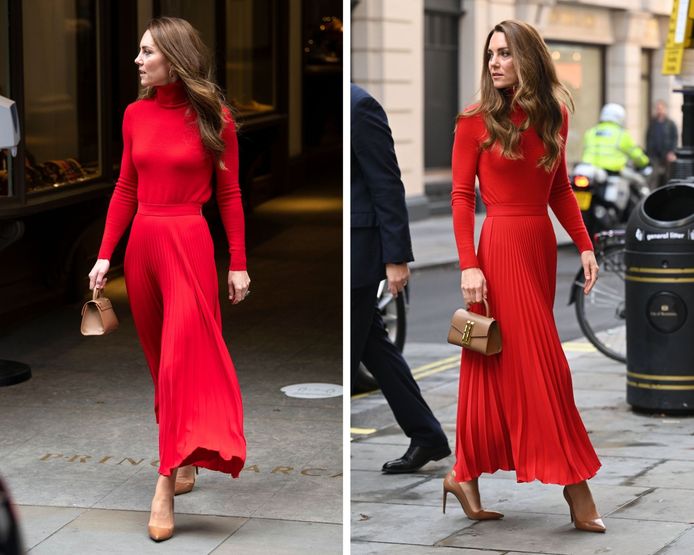 Kate Middleton fait sensation avec une robe d'un rouge flamboyant ...