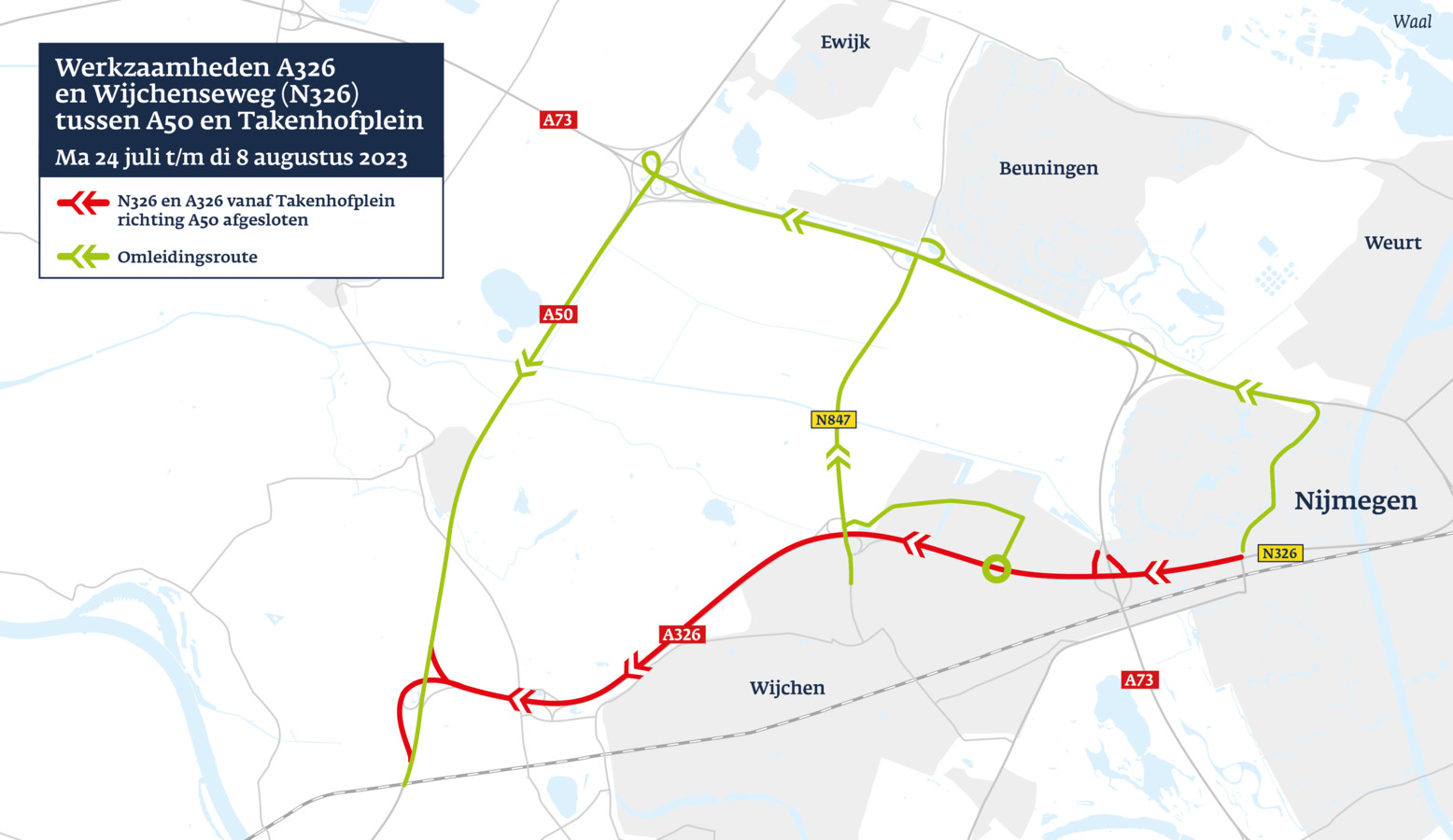 Snelweg A326 en deel Wijchenseweg deze zomer dicht, wegen krijgen nieuw ...