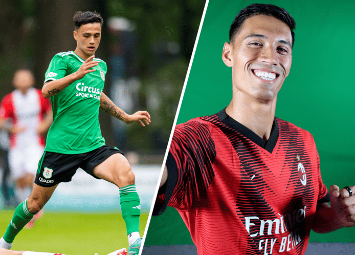 Eliano Reijnders ziet het AC Milan-shirt van broer Tijjani met een lach ...