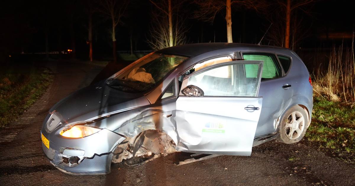 Autobestuurder naar het ziekenhuis na flinke botsing tegen boom bij ...