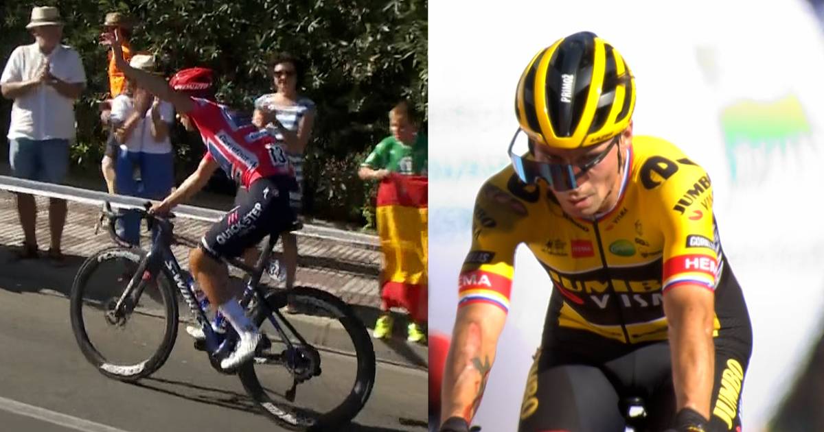 BEKIJK. Roglic lijkt pechvogel Evenepoel een peer te stoven, maar gaat ...