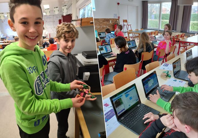 Leerlingen vijfde en zesde leerjaar van daltonschool In ‘t Groen leren ...