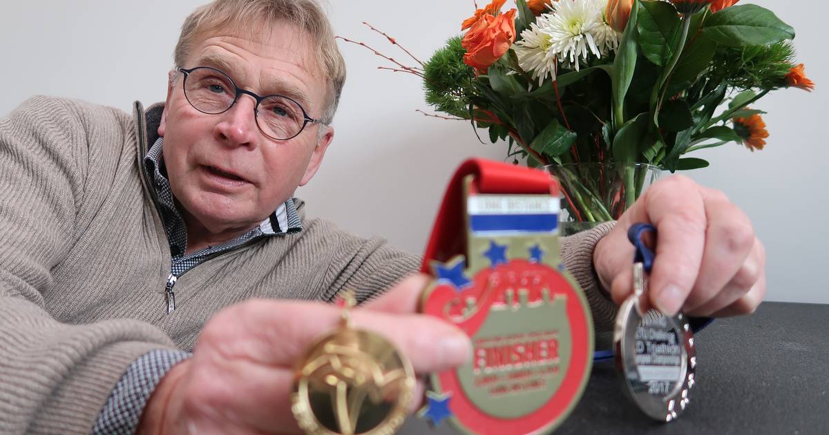 Hugo Boschker is 70 maar doet nog gewoon mee aan echte triatlons ...