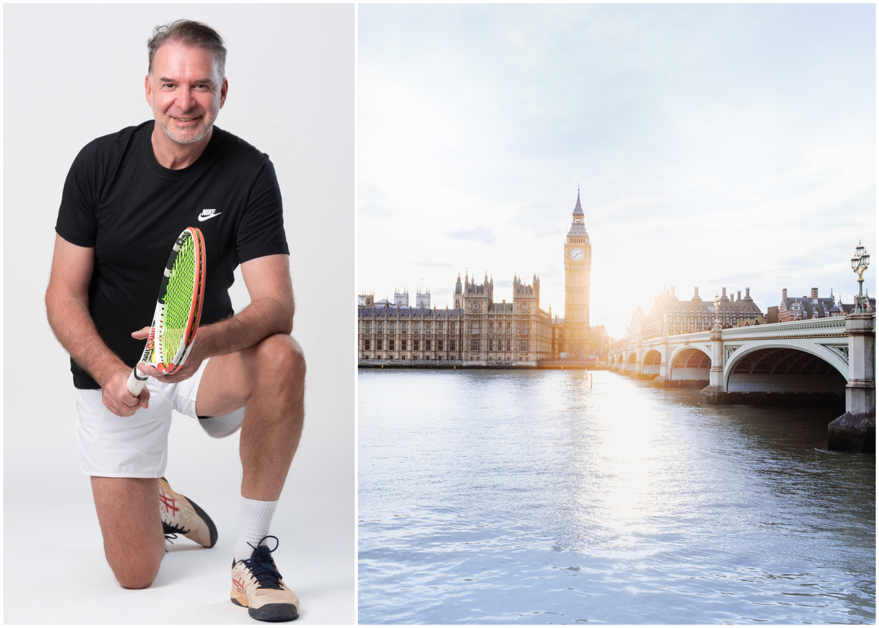 Koen (59) verhuisde naar Londen, van waar hij tennisreizen organiseert ...
