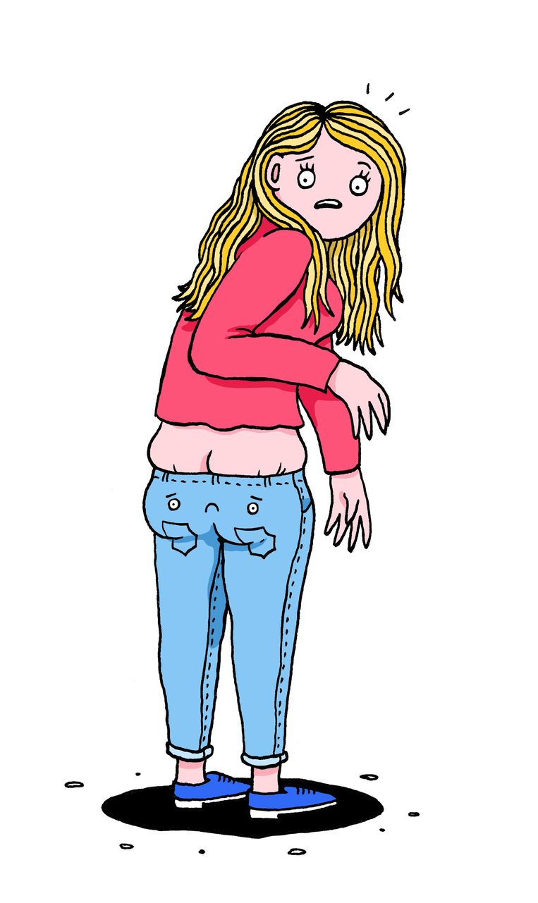 Ja, de low rise jeans is straks weer in, inclusief het sad butt-syndroom