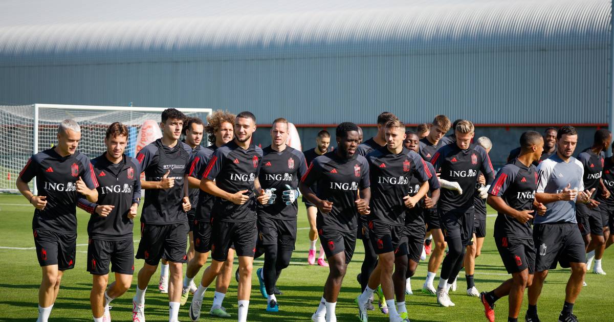 Tous les Diables à l'entraînement à la veille du match contre l'Estonie ...